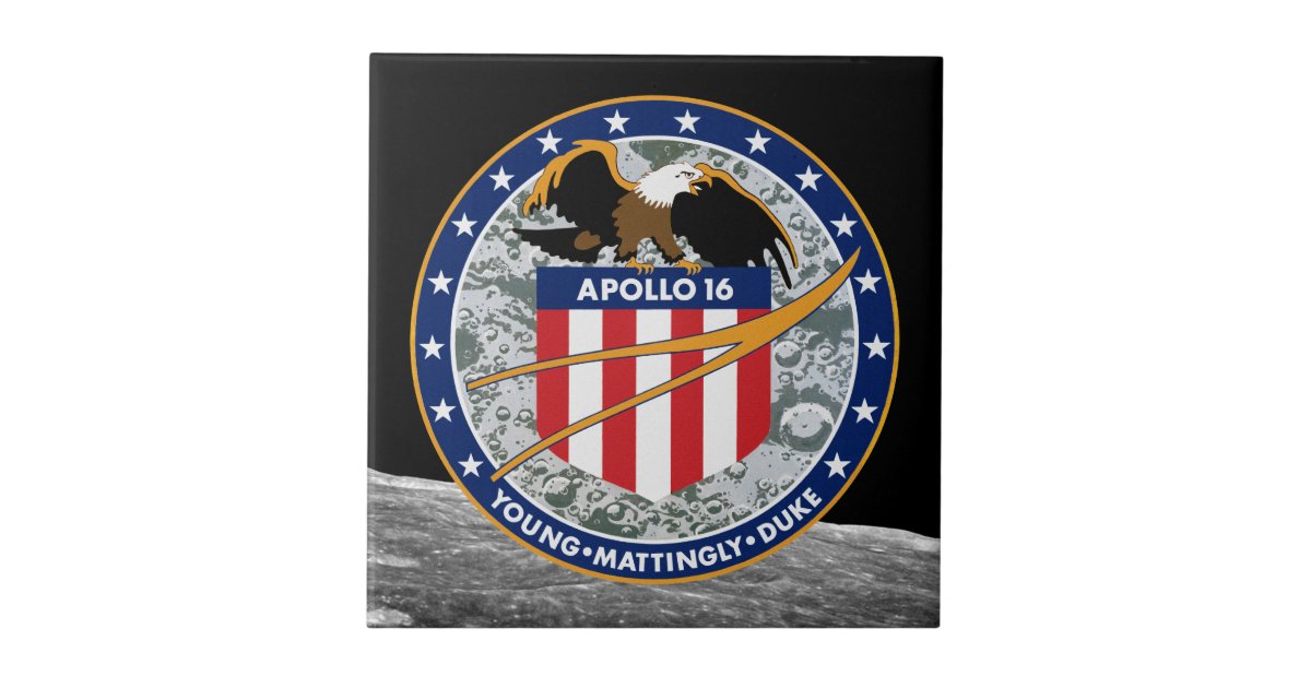 Apollo 16 NASA Mission Patch Logo Tile | Zazzle