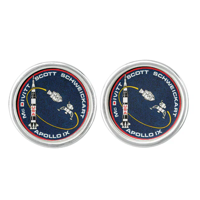 Apollo 9 NASA Mission Patch Logo Cufflinks | Zazzle