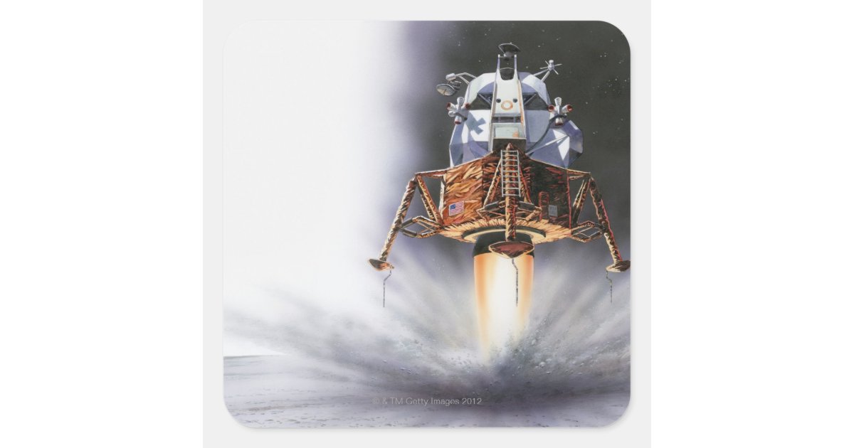Apollo Eagle Lunar Module Square Sticker | Zazzle.com