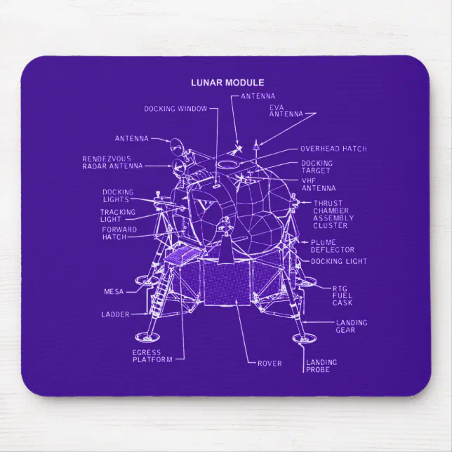 Apollo Lunar Module Blueprints Mouse Pad | Zazzle