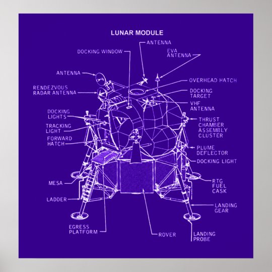 Apollo Lunar Module Blueprints Poster | Zazzle.com