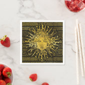 Apollo Sun Symbol on Greek Key Pattern Paper Napkins | Zazzle