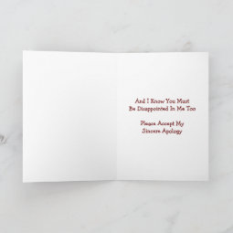 Apology: Disappointed In Myself: Original Art Card | Zazzle
