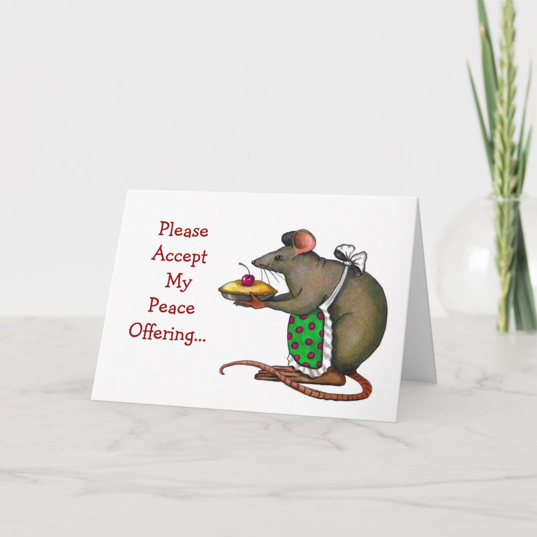 Apology: Sorry: Peace Offering: Mrs. Rat: Art Card | Zazzle