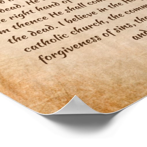 Apostles' Creed Catholic Prayer Christian Poster | Zazzle