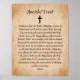 Apostles' Creed Catholic Prayer Christian Poster | Zazzle