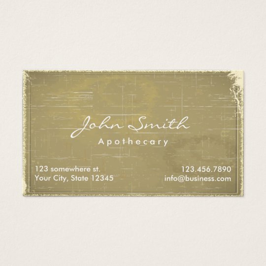 Apothecary Vintage Old Paper Medical Business Card | Zazzle.com