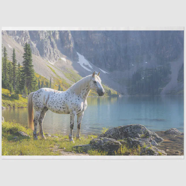 Appaloosa Horse by the Lake Scenic Decoupage Tissue Paper | Zazzle