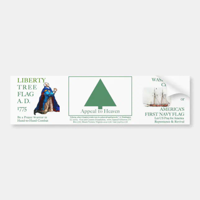 Appeal to Heaven Liberty Tree Flag, Washington Bumper Sticker | Zazzle
