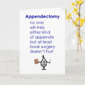 Appendectomy - A Funny Recovery From Surgery Poem Card | Zazzle
