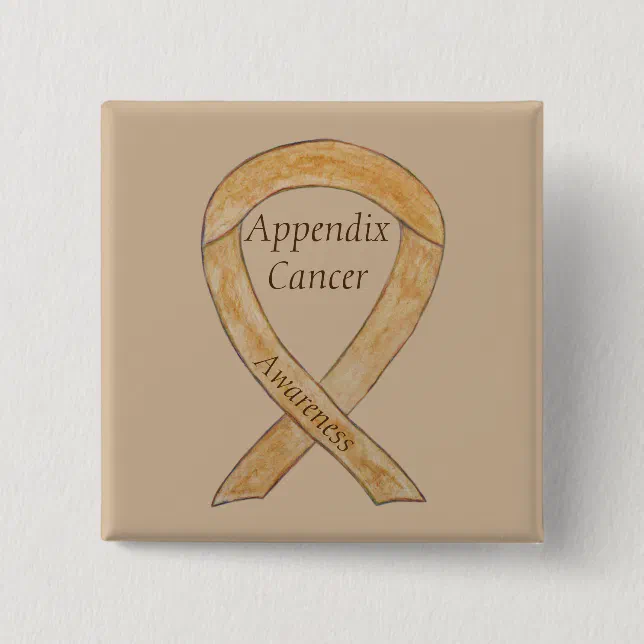 Appendix Cancer Amber Awareness Ribbon Button Pins | Zazzle