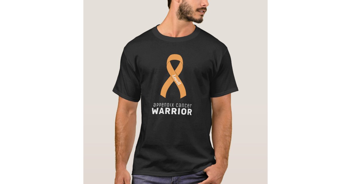 Appendix Cancer Ribbon Black Men's T-Shirt | Zazzle