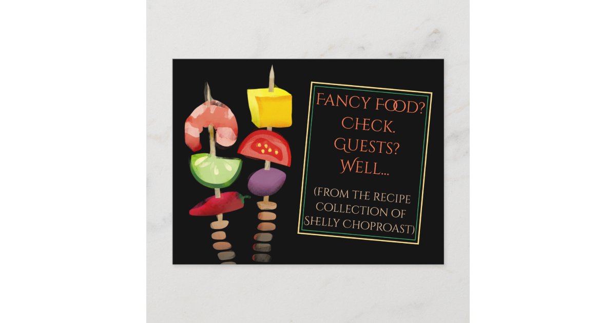 Appetizers dinner party cooking recipe card | Zazzle