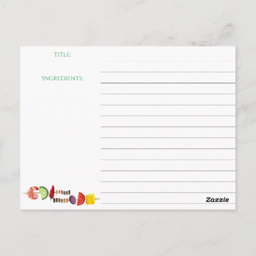 Appetizers dinner party cooking recipe card | Zazzle