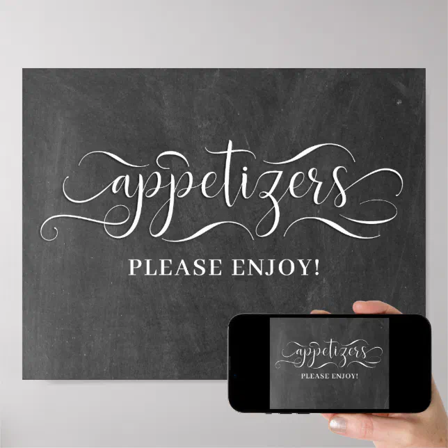 Appetizers Wedding Day Sign | Zazzle
