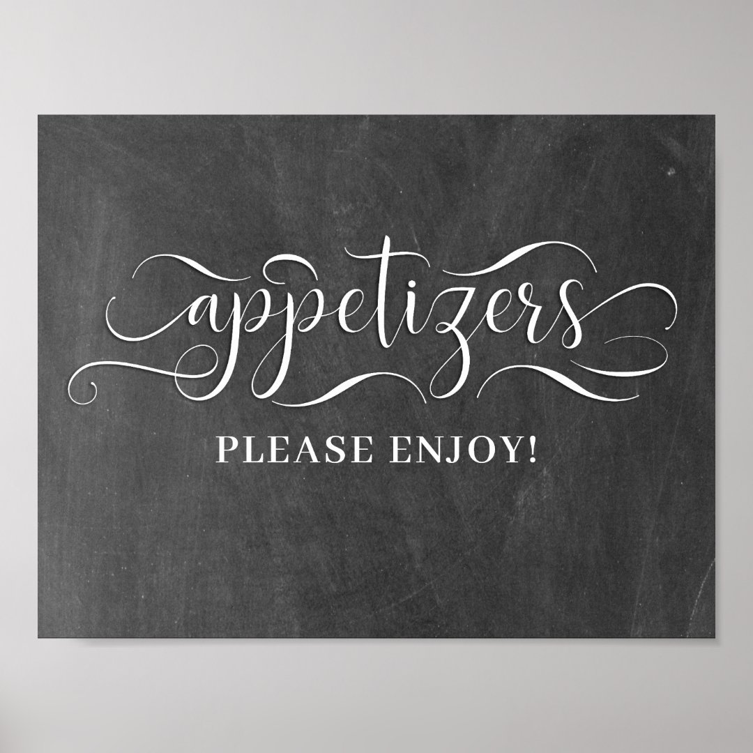 Appetizers Wedding Day Sign | Zazzle