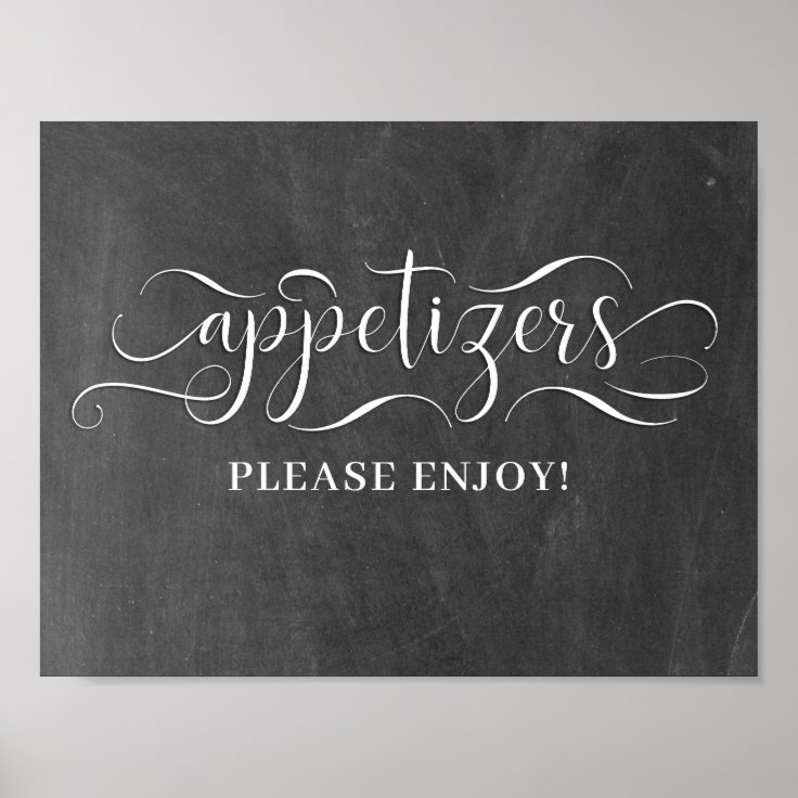 Appetizers Wedding Day Sign | Zazzle