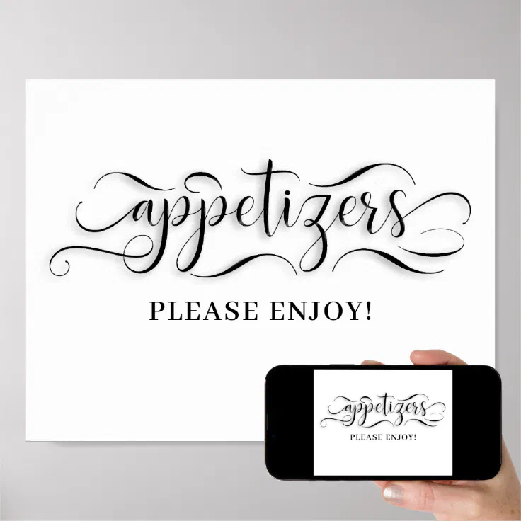 Appetizers Wedding Day Sign | Zazzle