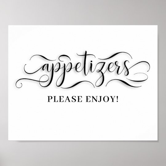 Appetizers Wedding Day Sign | Zazzle.com