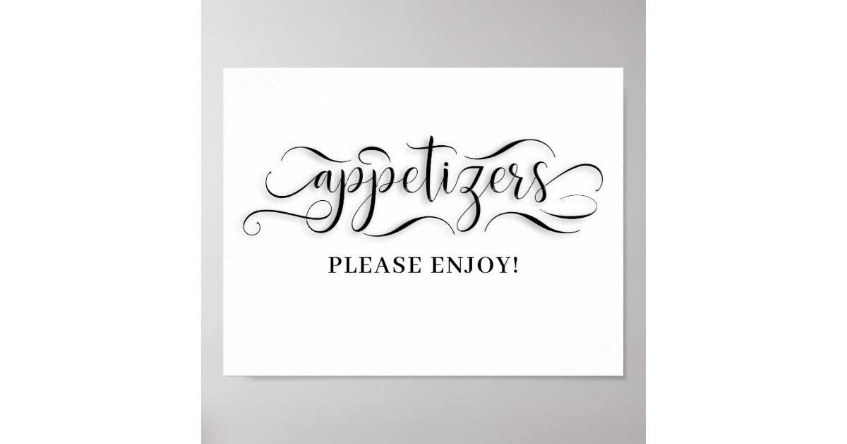 Appetizers Wedding Day Sign | Zazzle