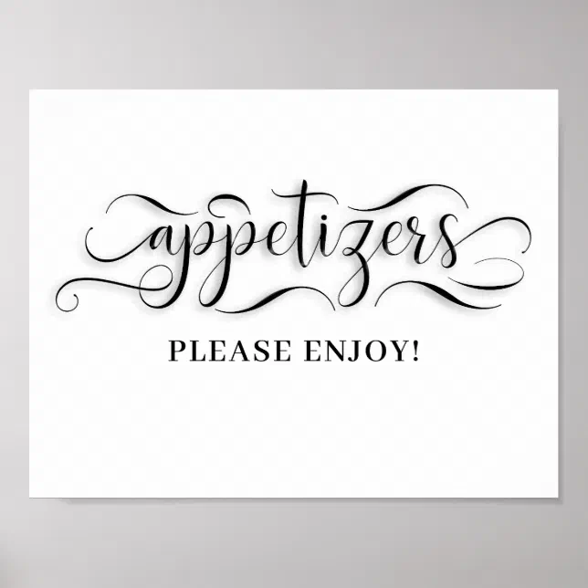 Appetizers Wedding Day Sign | Zazzle