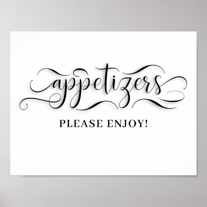Appetizers Wedding Day Sign | Zazzle.com