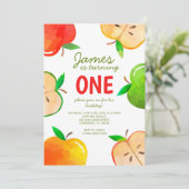 Apple 1st Birthday Bushel Of Fun Birthday Invitation | Zazzle