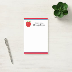 Apple, A Note From Teacher, Personalized | Zazzle