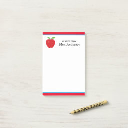 Apple, A Note From Teacher, Personalized | Zazzle