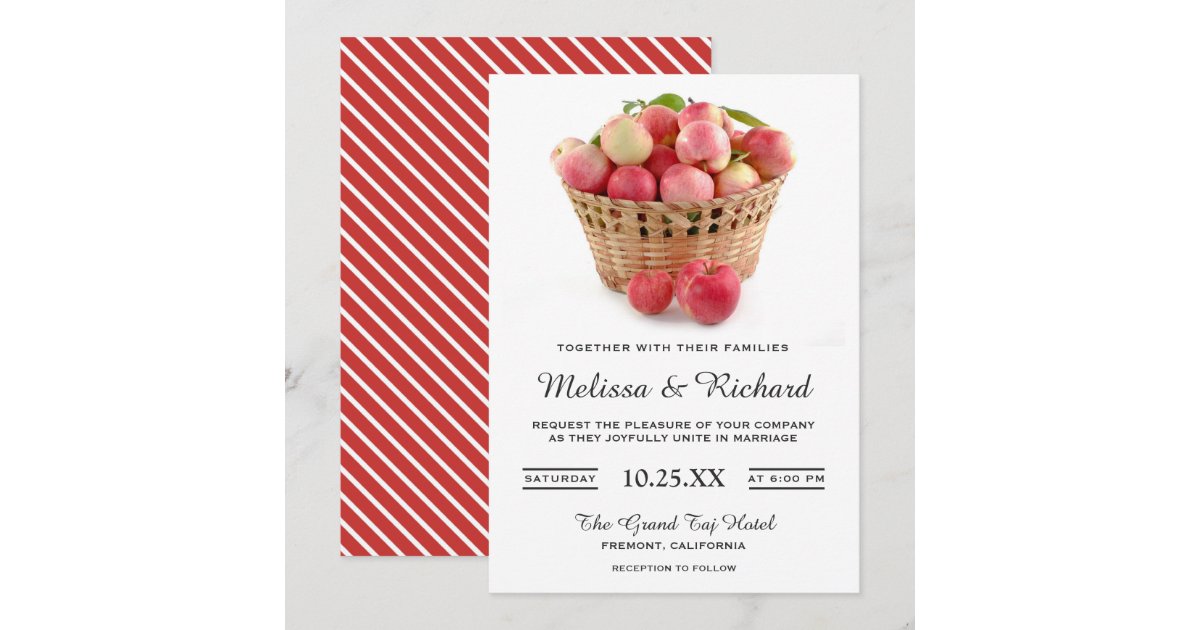 Apple Basket Wedding Invitation | Zazzle