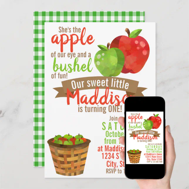 Apple Birthday Invitation | Zazzle