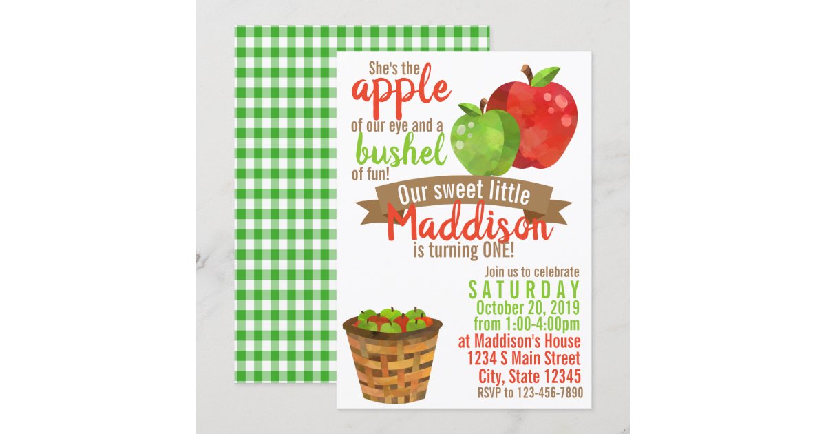 Apple Birthday Invitation | Zazzle