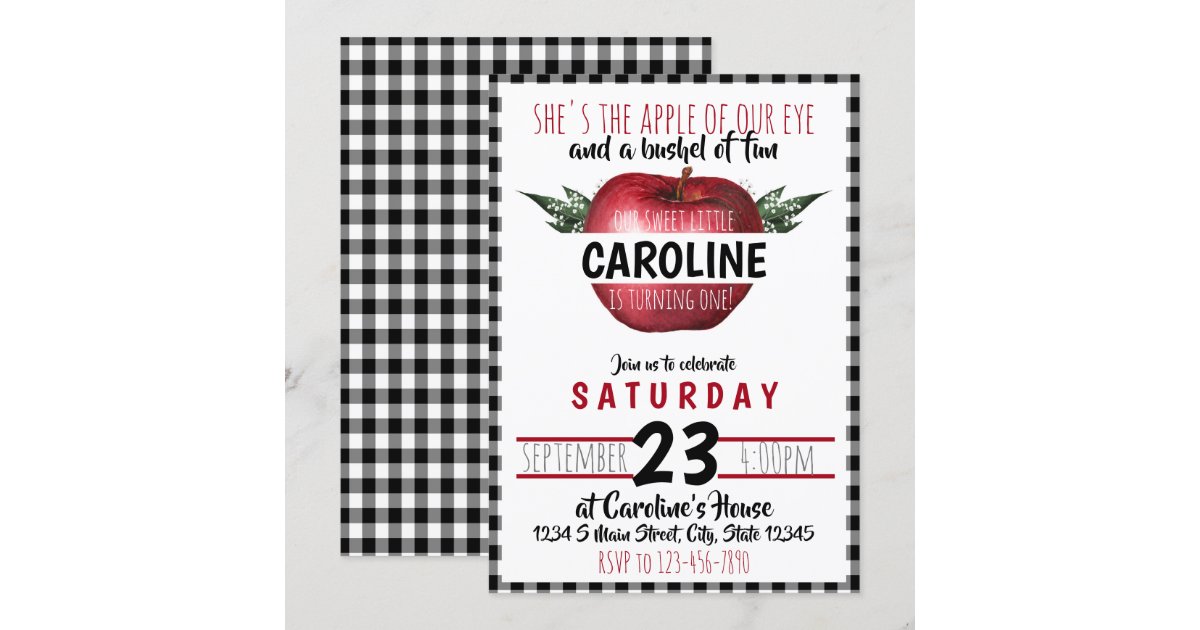 Apple Birthday Invitation | Zazzle