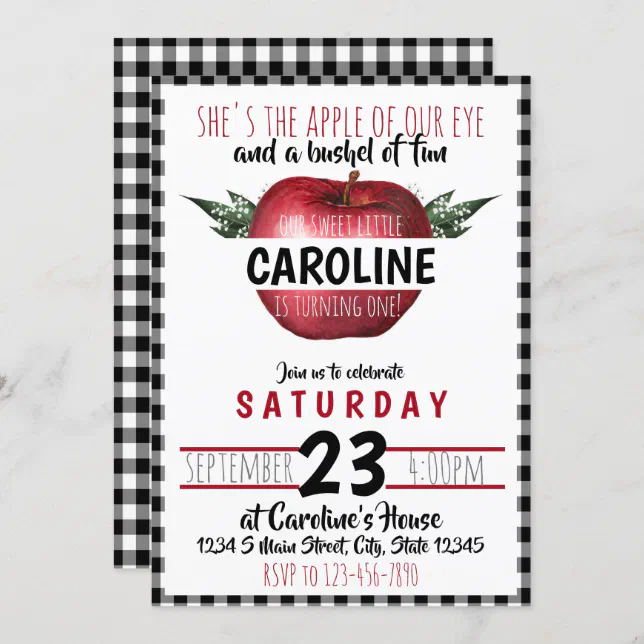 Apple Birthday Invitation | Zazzle