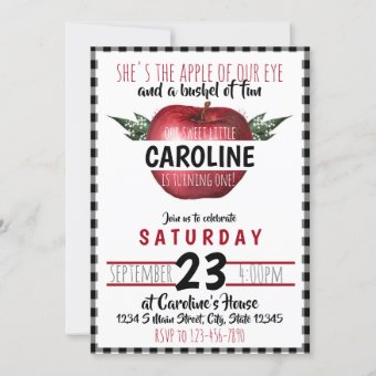 Apple Birthday Invitation | Zazzle