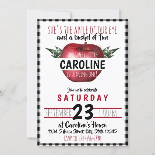 Apple Birthday Invitation | Zazzle
