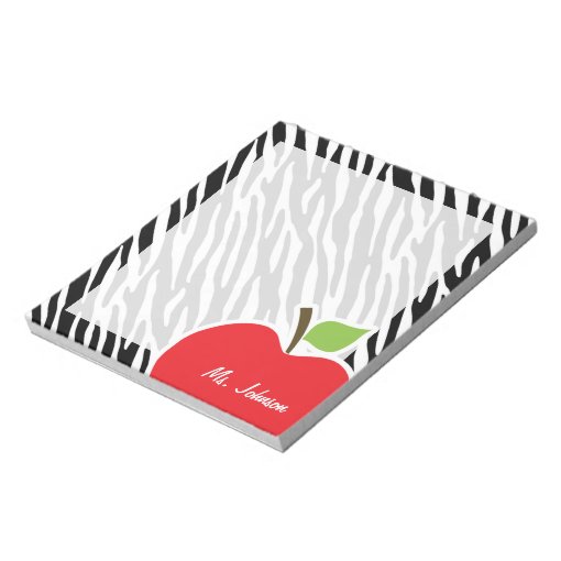 Apple; Black & White Zebra Stripes Notepad | Zazzle