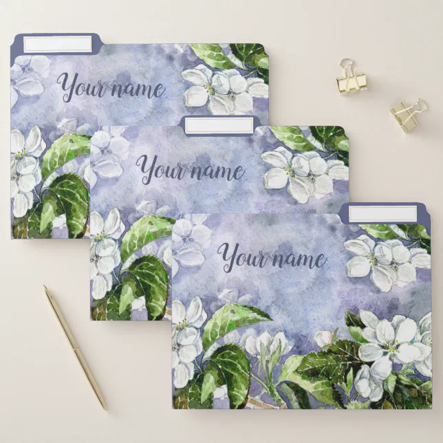 Apple blossom file folder | Zazzle