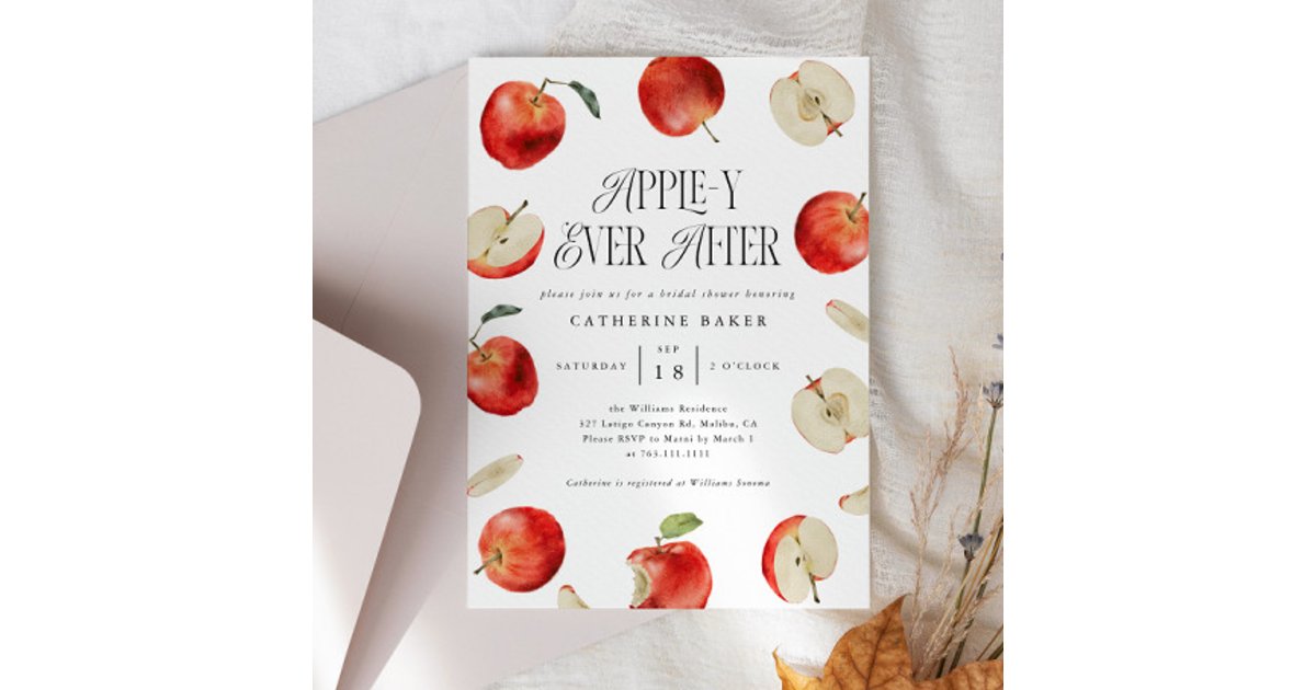 Apple Bridal Shower Invitation | Zazzle