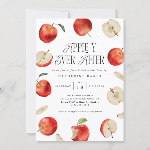 Apple Bridal Shower Invitation | Zazzle