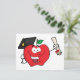 Apple Character Graduate Holding A Diploma Announcement Postcard | Zazzle