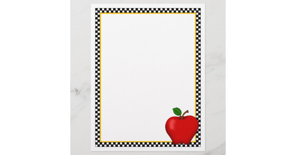 Apple & Checkerboard Recipe Sheets | Zazzle