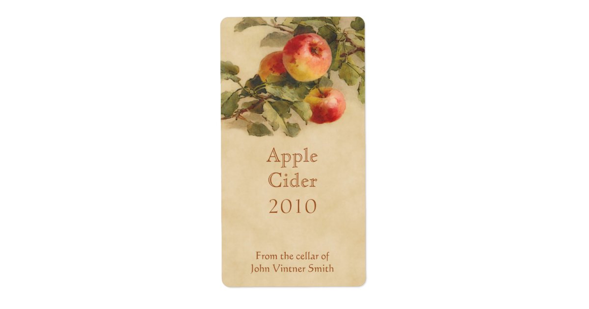 Apple cider bottle label | Zazzle