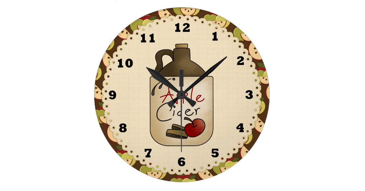 Apple Cider Country kitchen clock | Zazzle