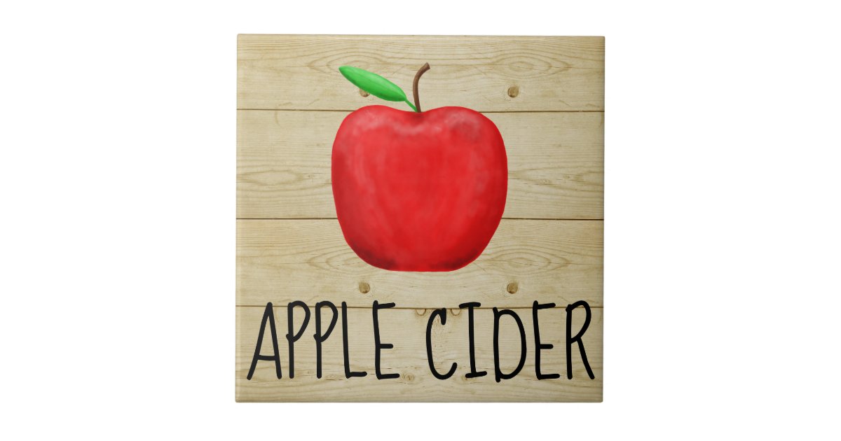 Apple Cider Red Apple Ceramic Tile | Zazzle