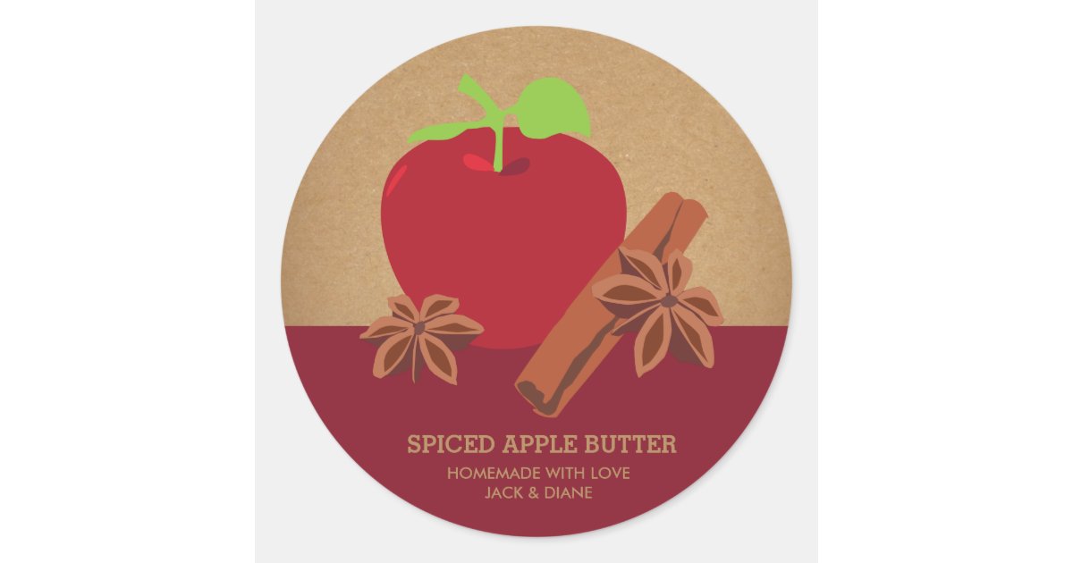 Apple Cinnamon Anise homemade Classic Round Sticker | Zazzle