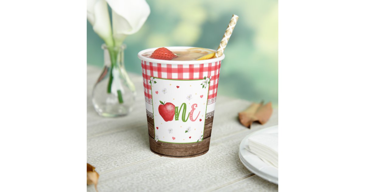Apple First Birthday Party Cup | Zazzle