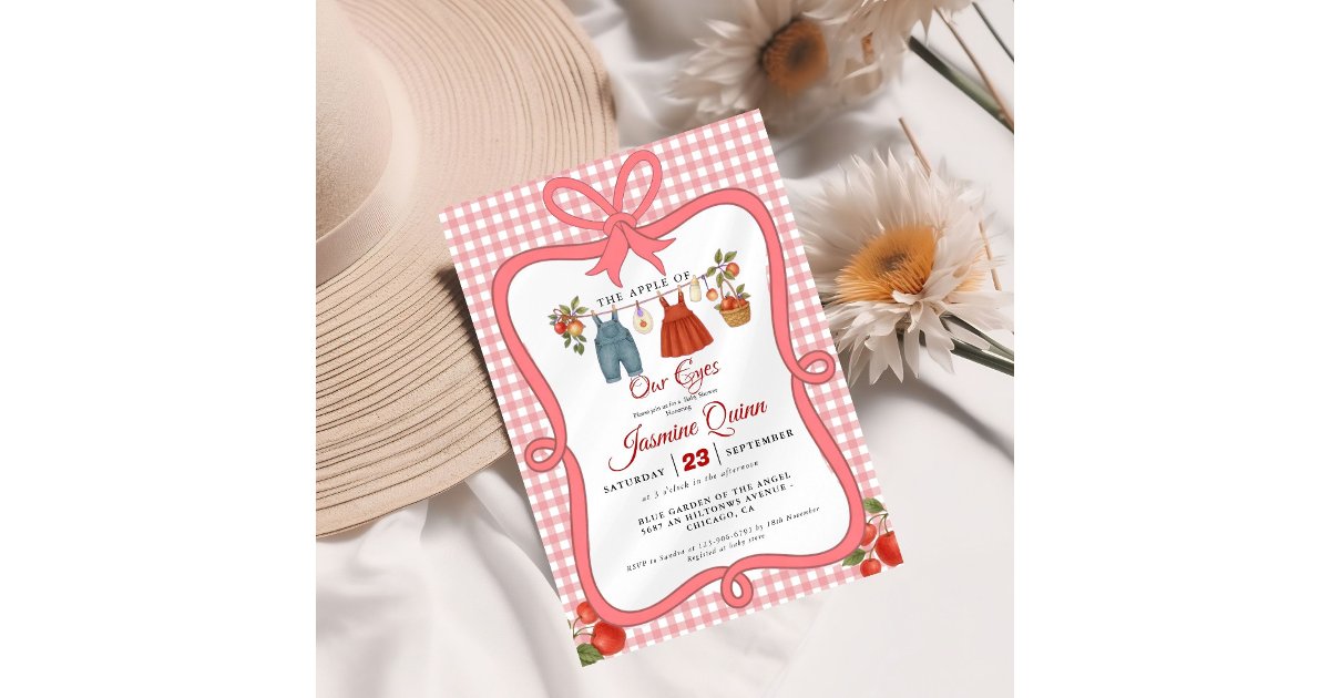 Apple Fruit Fall baby shower Baby sprinkle Invitation | Zazzle