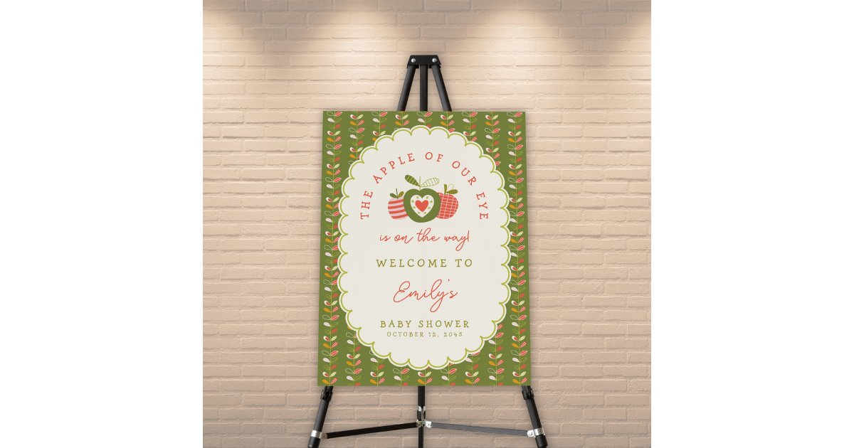 Apple Gender Neutral Baby Shower Welcome Sign | Zazzle