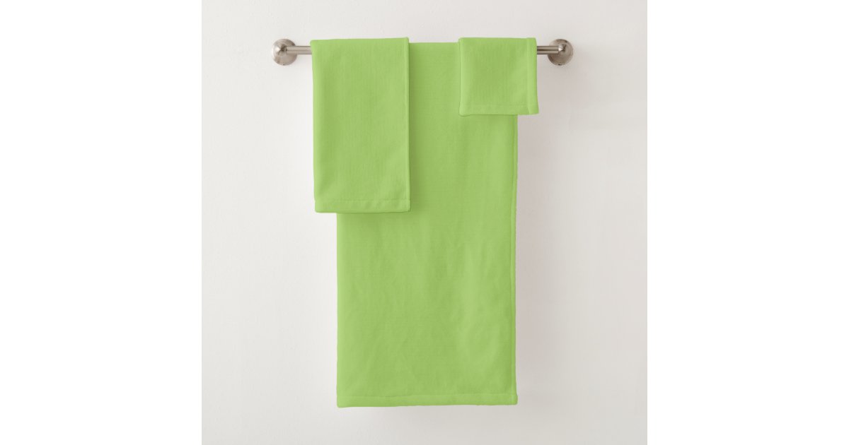 Apple Green Solid Color Bath Towel Set | Zazzle